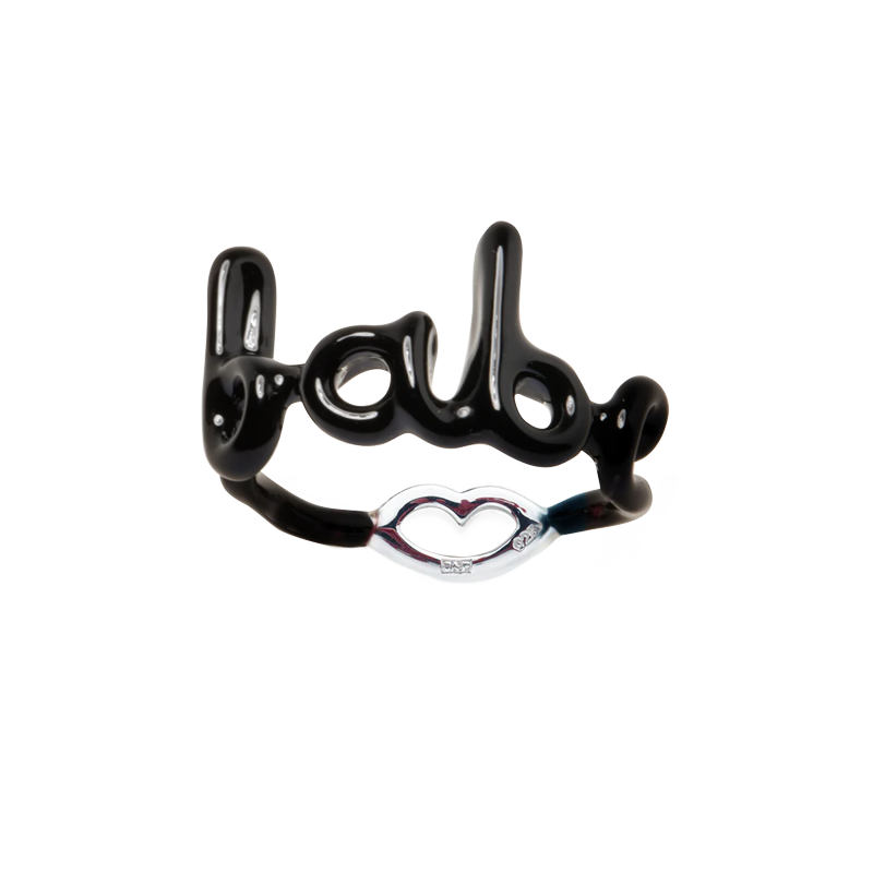 Babe Hotscripts Ring - Black - Hotlips By Solange