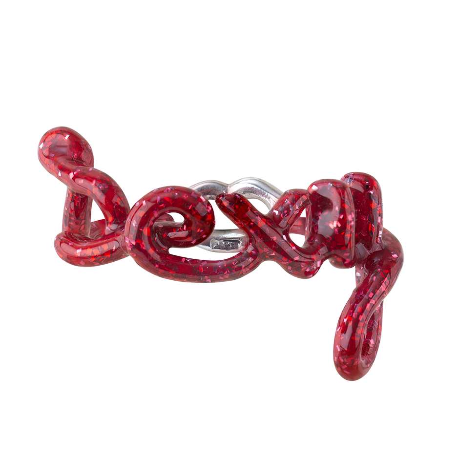 Sexy Hotscripts Ring - Silver and Enamel - Red - Hotlips By Solange